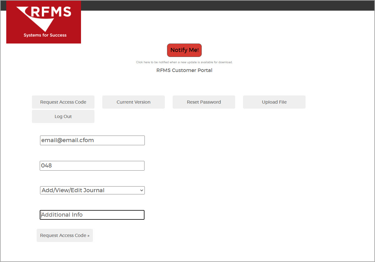 How to Obtain Online Access Codes – RFMS Help Desk