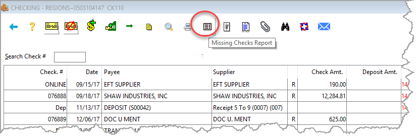 Missing Checks Report – RFMS Help Desk