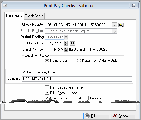 Format Payroll Check – RFMS Help Desk