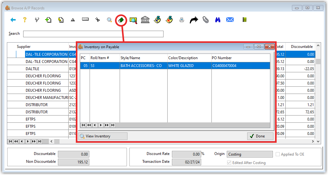 View Inventory for an Accounts Payable Invoice – RFMS Help Desk