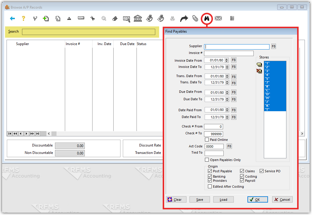 How to Search and Filter Accounts Payable Records – RFMS Help Desk