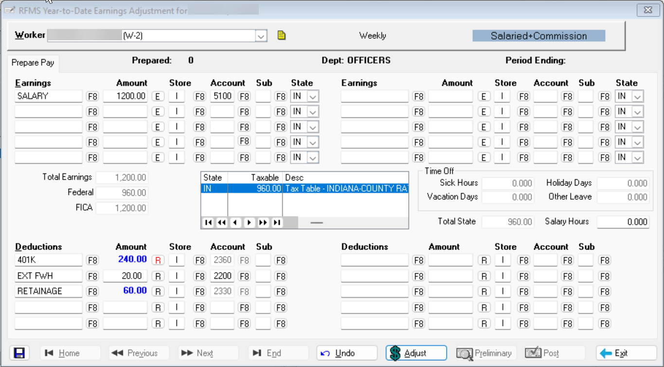 Year to Date (YTD) Earnings Adjustment Settings – RFMS Help Desk