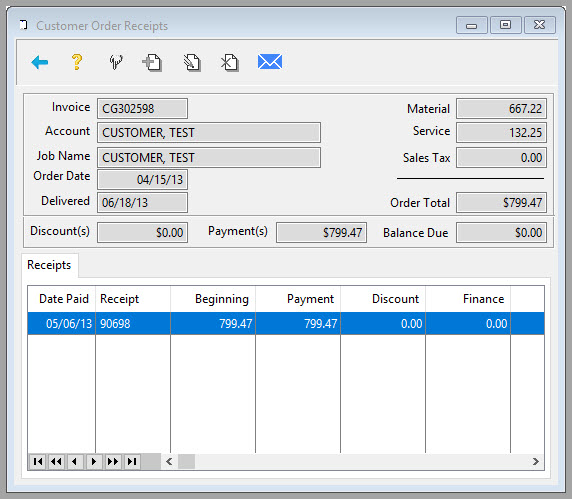 Viewing Receipts - Order Entry – RFMS Help Desk