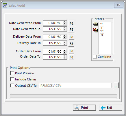 Sales Audit Report – RFMS Help Desk