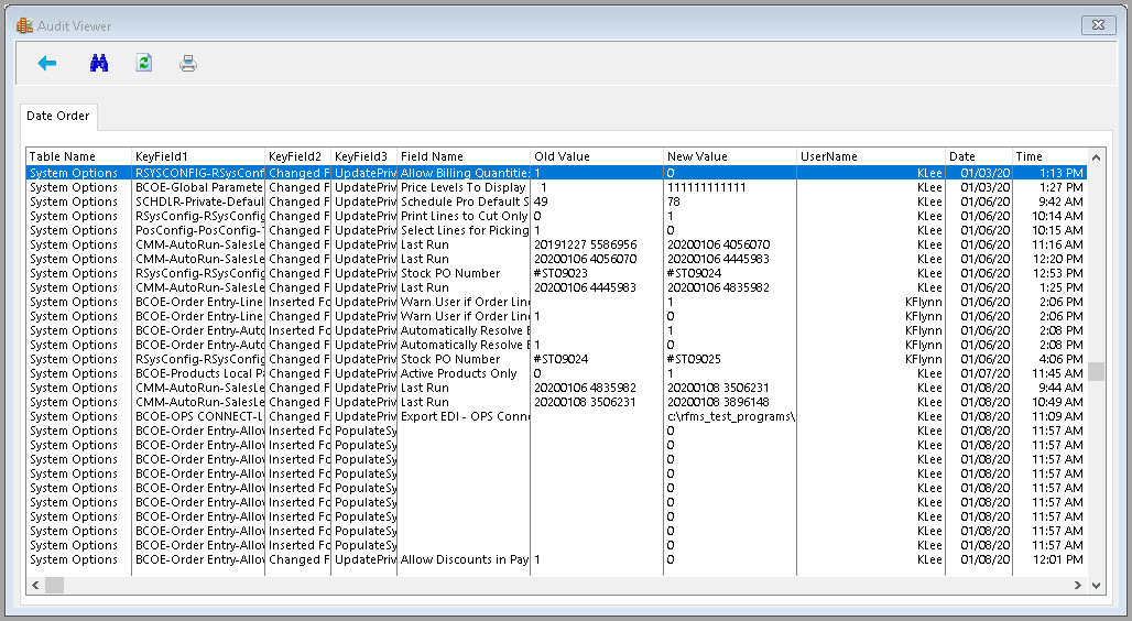 Audit Viewer – RFMS Help Desk