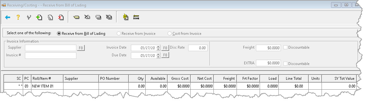 Receive from Invoice – RFMS Help Desk