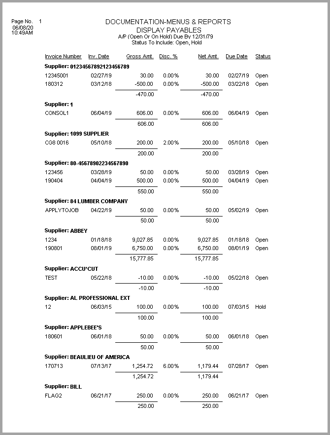 A/P Due Report – RFMS Help Desk