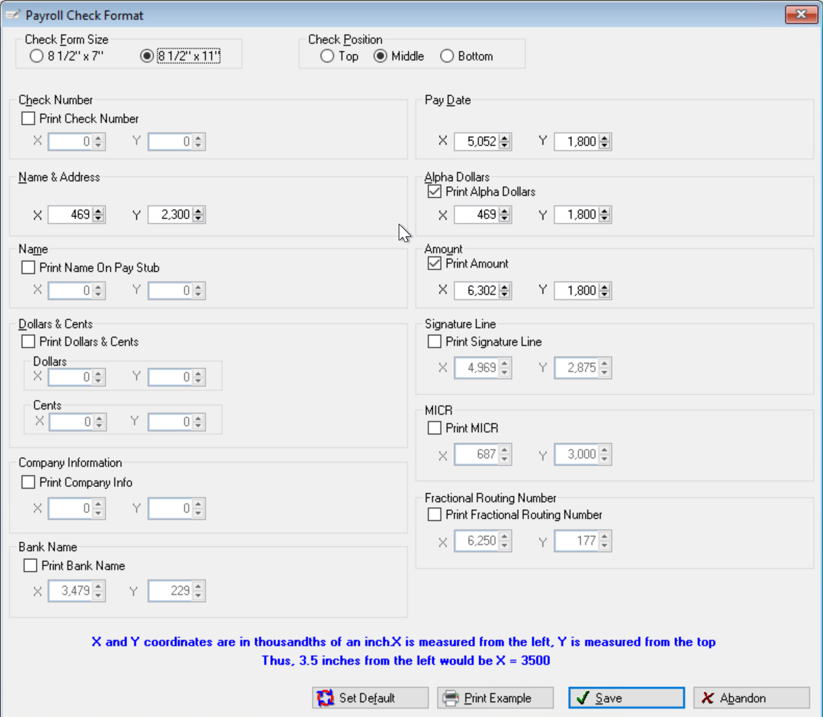 Format Payroll Check – RFMS Help Desk